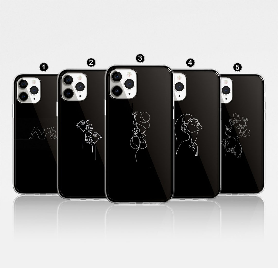 One Line Art Phone Case Drawing Cover Fit for iPhone 16 Pro Max, 15 ...