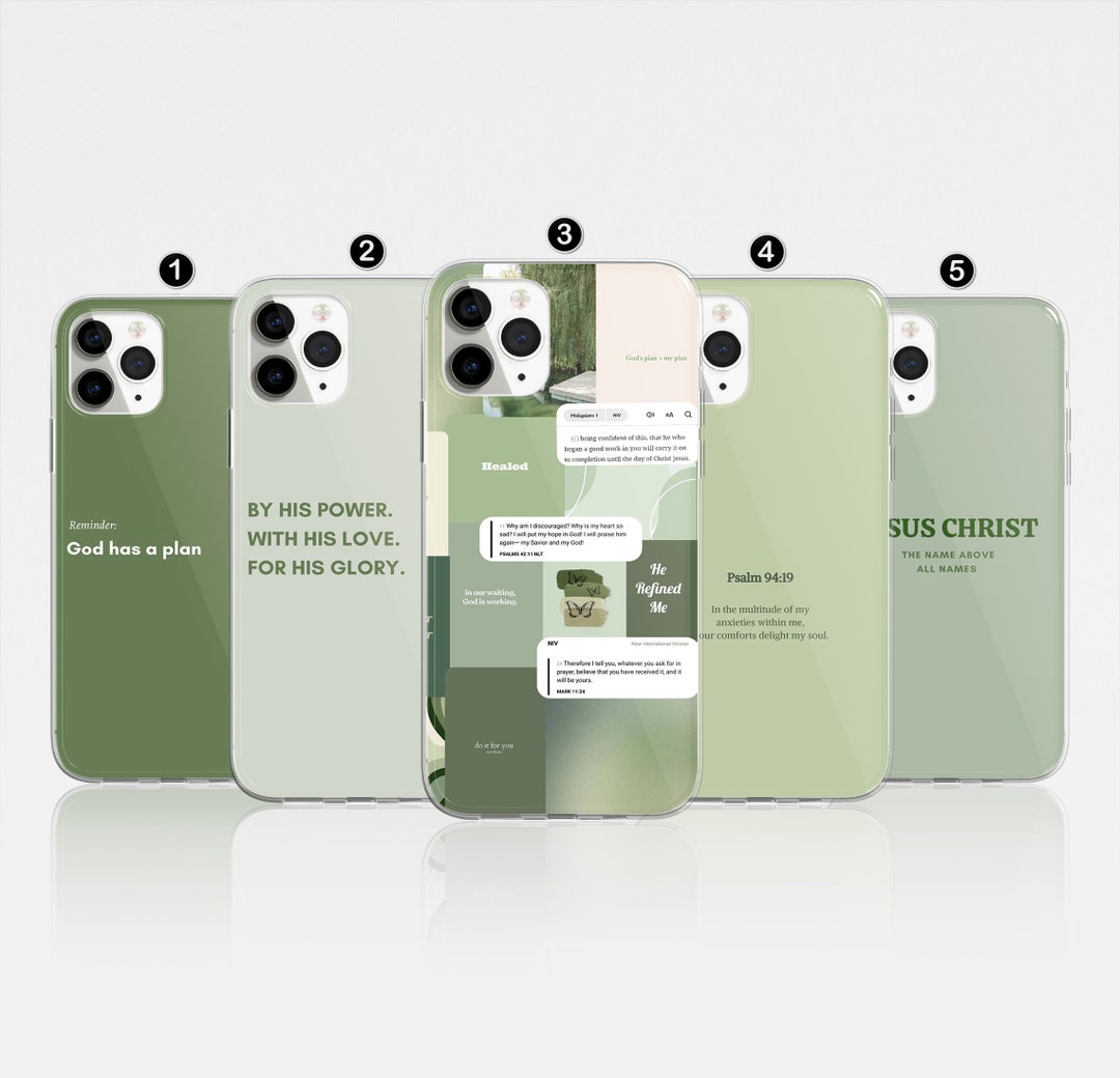 Jesus God Phone Case Sage Green Quote Cover for iPhone 17 Pro Max, 16e ...