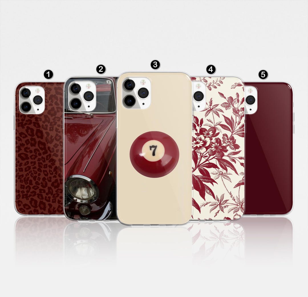 Aesthetic Burgundy Phone Case Red Cover for iPhone 17 Pro Max, 16e, 15 ...