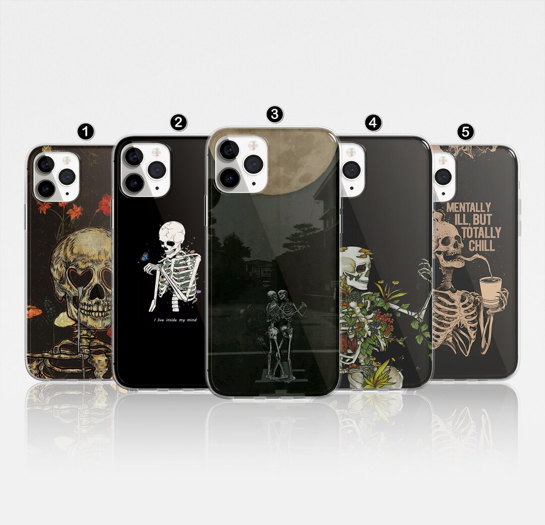 Skeleton Phone Case Skull Cover Fit for iPhone 16 Pro Max, 15 Plus, 14 ...