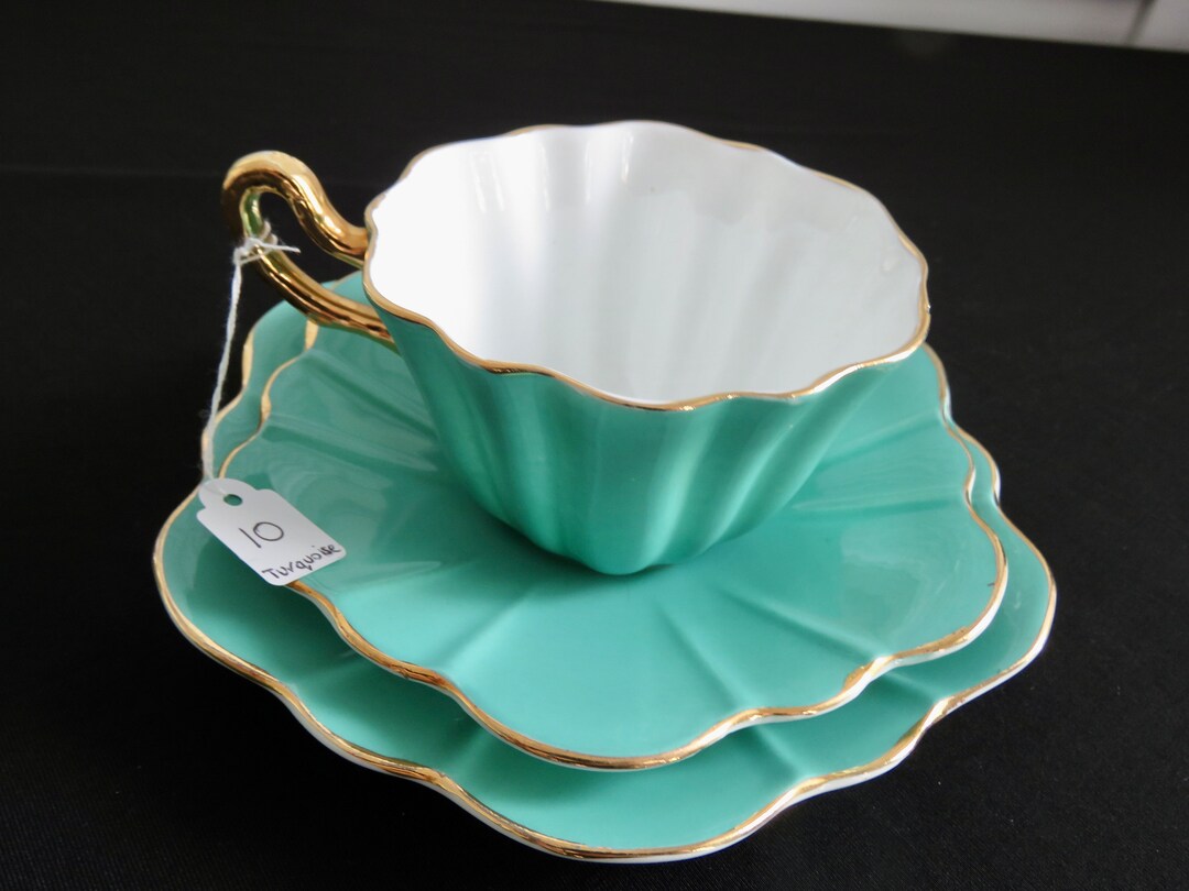 Vintage Royal Stuart Spencer Stevenson Trio. Daisy Shape in Turquoise ...