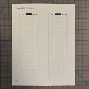 IPhone 15 Pro & 14 Pro Wireframe Template: UX/UI Sketching PDF With ...