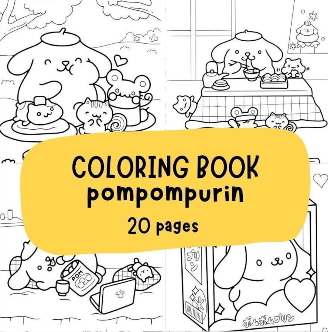 Pompompurin, 20 Coloring Pages, Digital File, Printable, Kawaii - Etsy