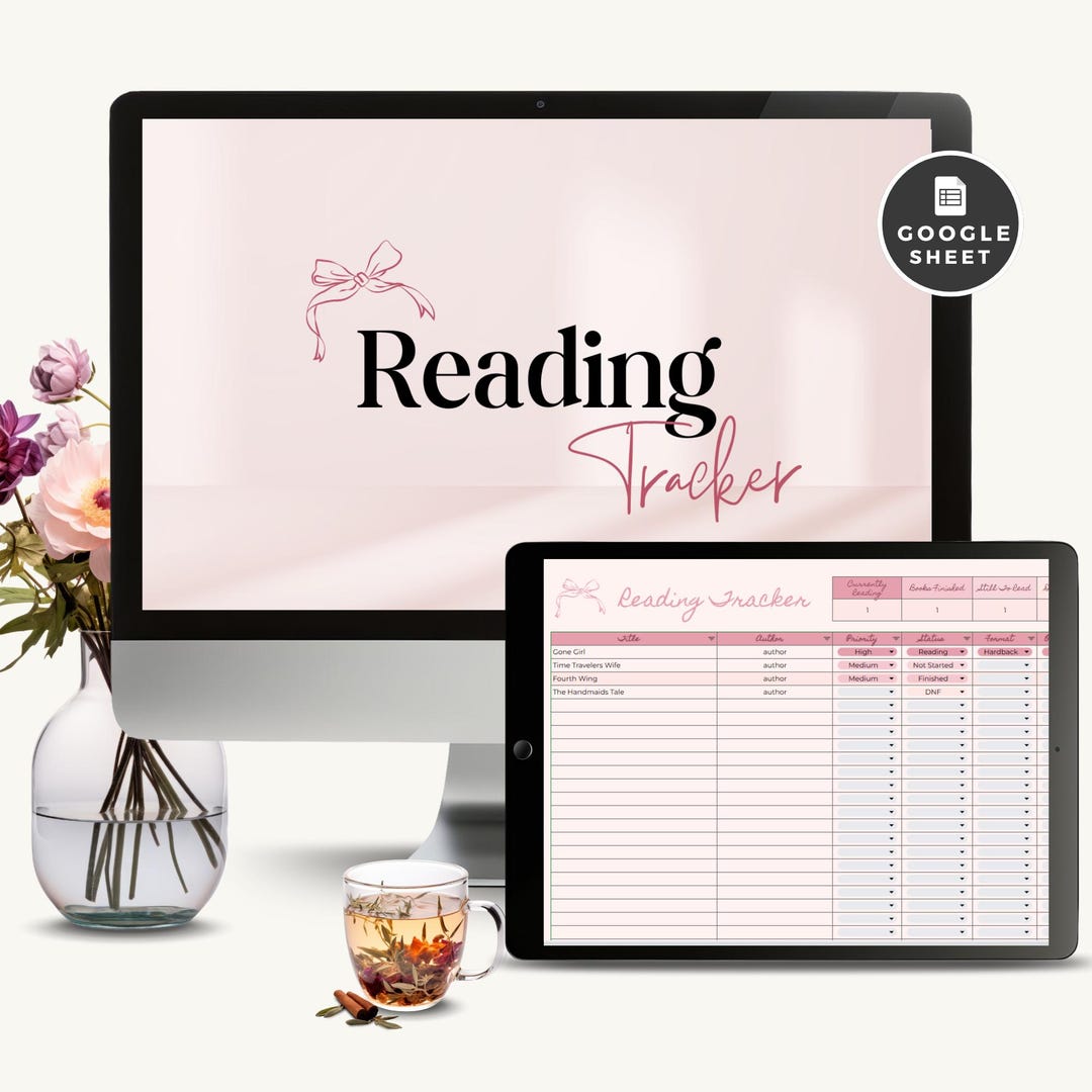 Reading Tracker Google Sheet Spreadsheet, Digital Library Log, Gift for ...