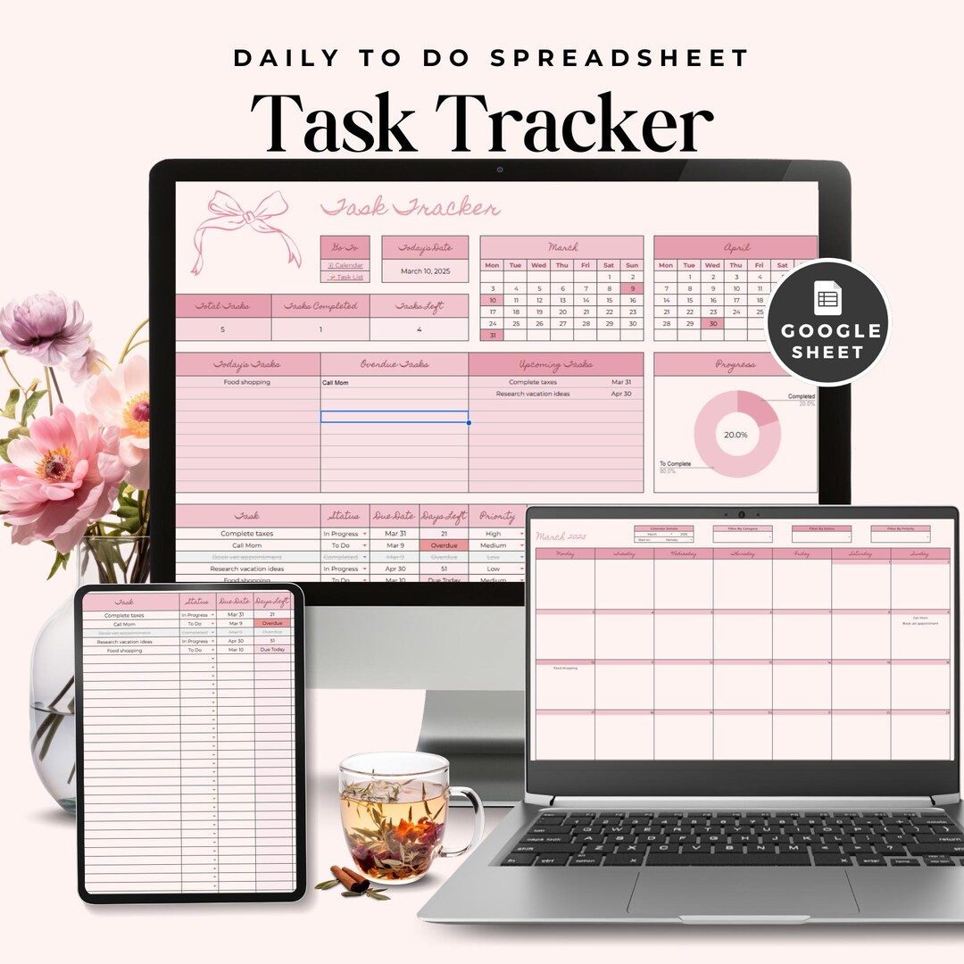 Task Tracker Google Sheet Spreadsheet, Daily Priority to Do List ...