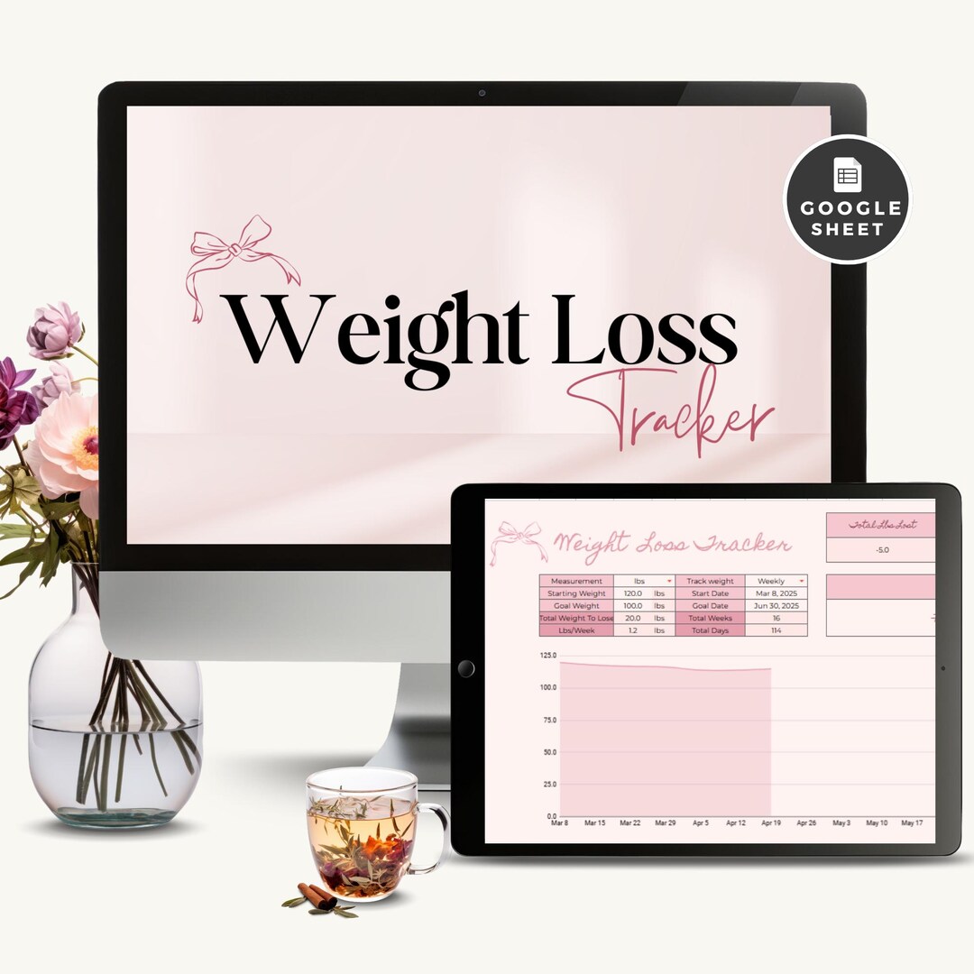 Weight Loss Tracker Google Sheet Spreadsheet, Digital Daily & Weekly ...