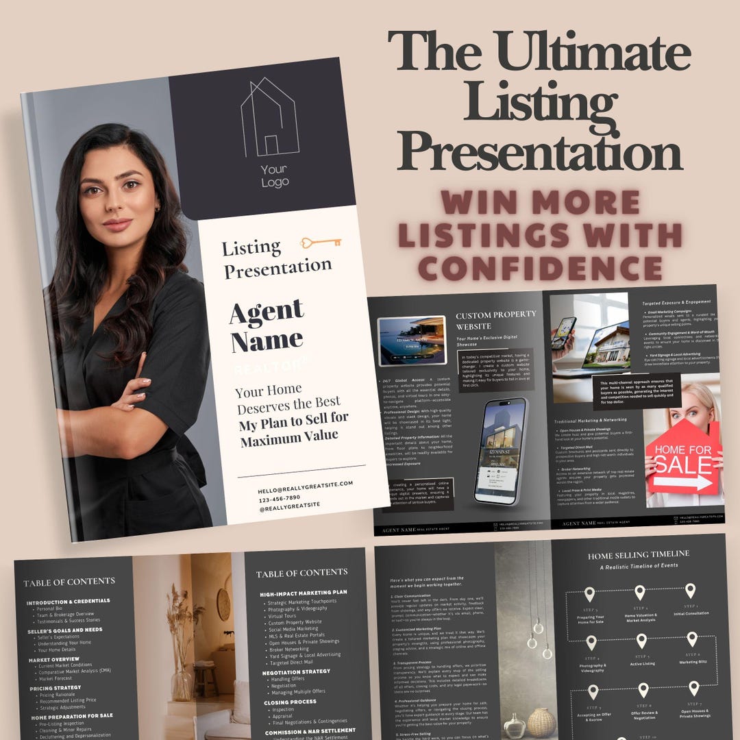 Real Estate Listing Presentation Canva Template for Luxury Real Estate ...