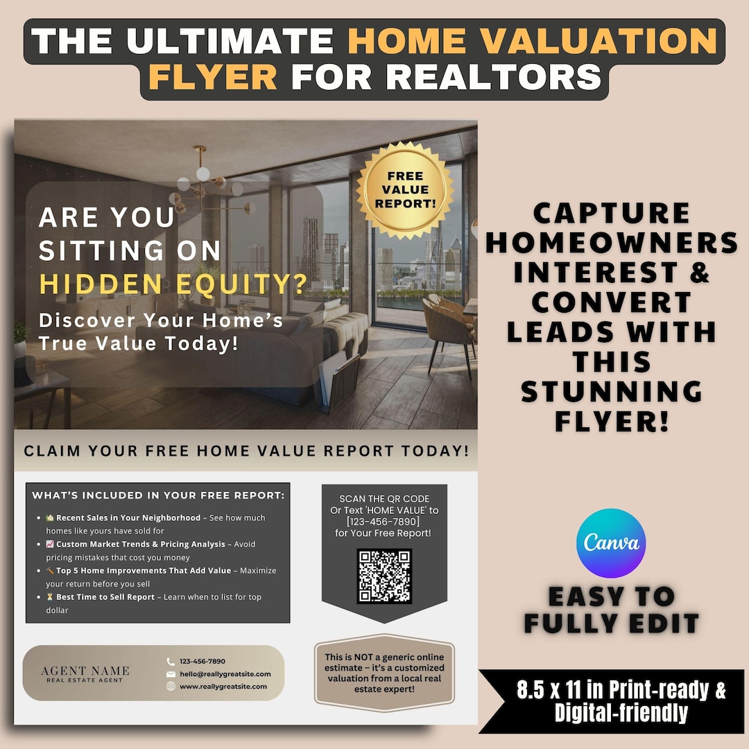 Real Estate Farming Flyer Realtor Flyer Home Value Postcard Real Estate ...