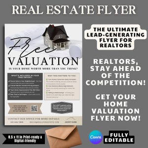 Realtor Home Valuation Flyer: Real Estate Marketing Template (canva) - Etsy