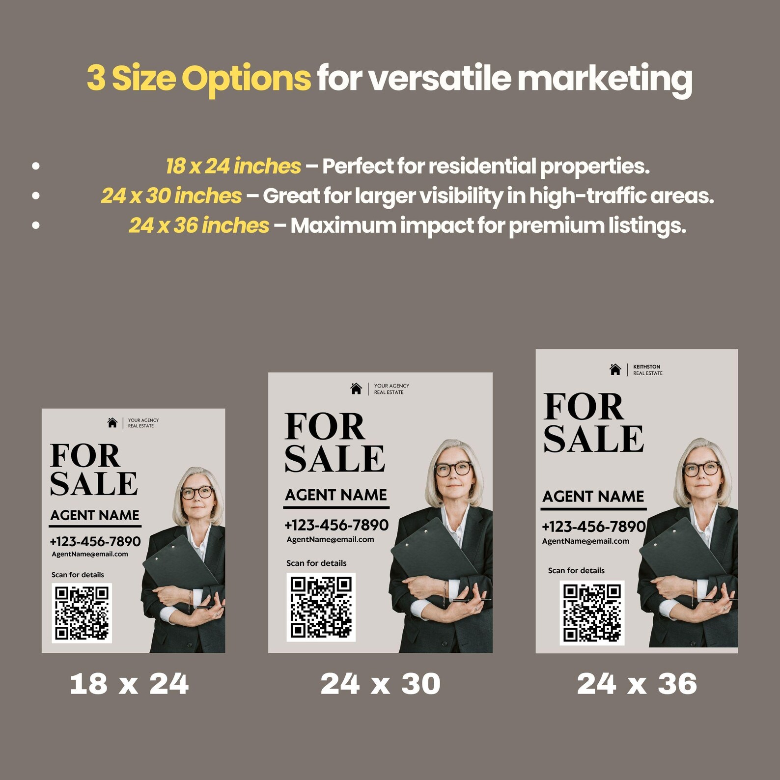 Real Estate Yard Sign Template 18x24 Realtor Yard Sign 24x30 House for ...