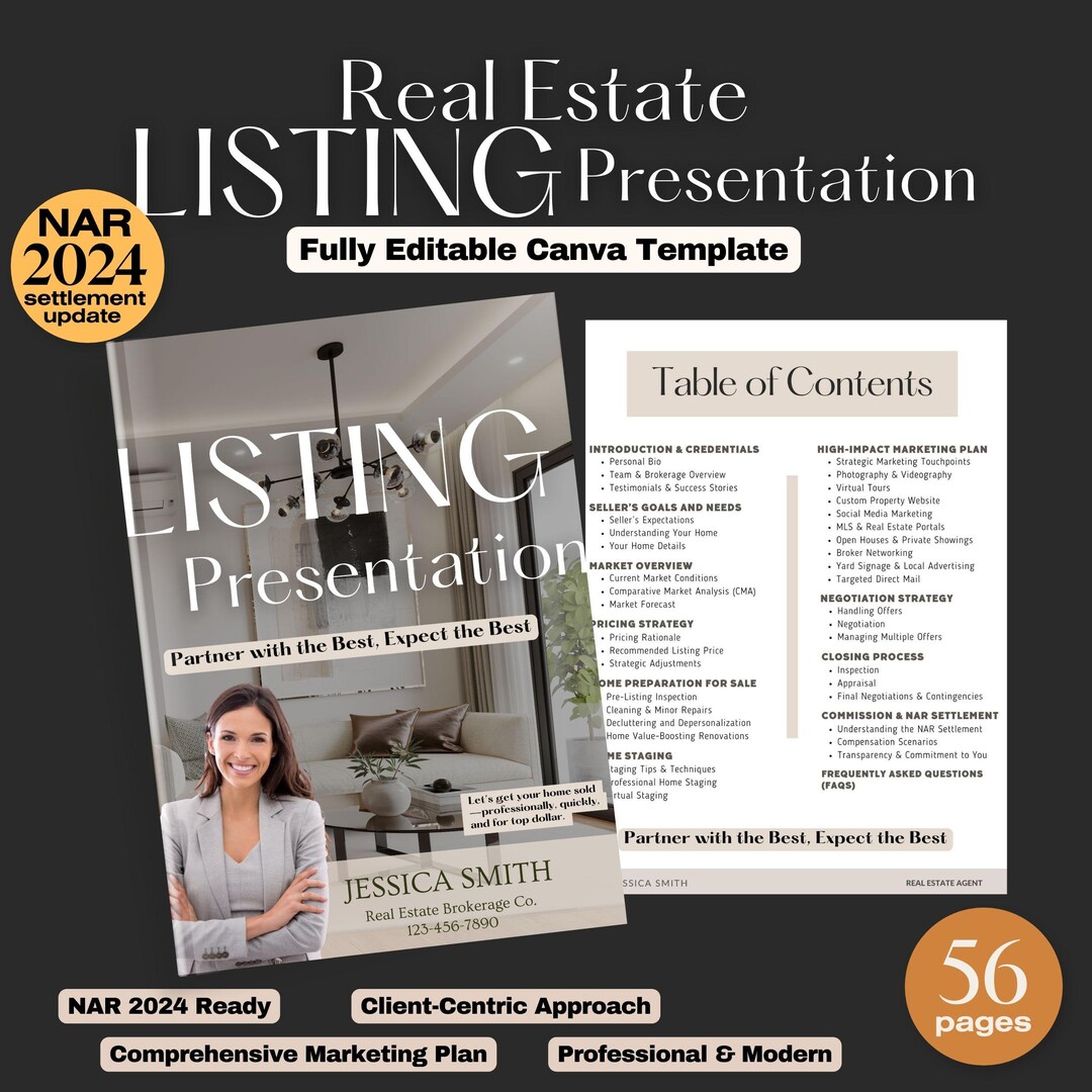 Listing Presentation Real Estate Template NAR Update Seller ...