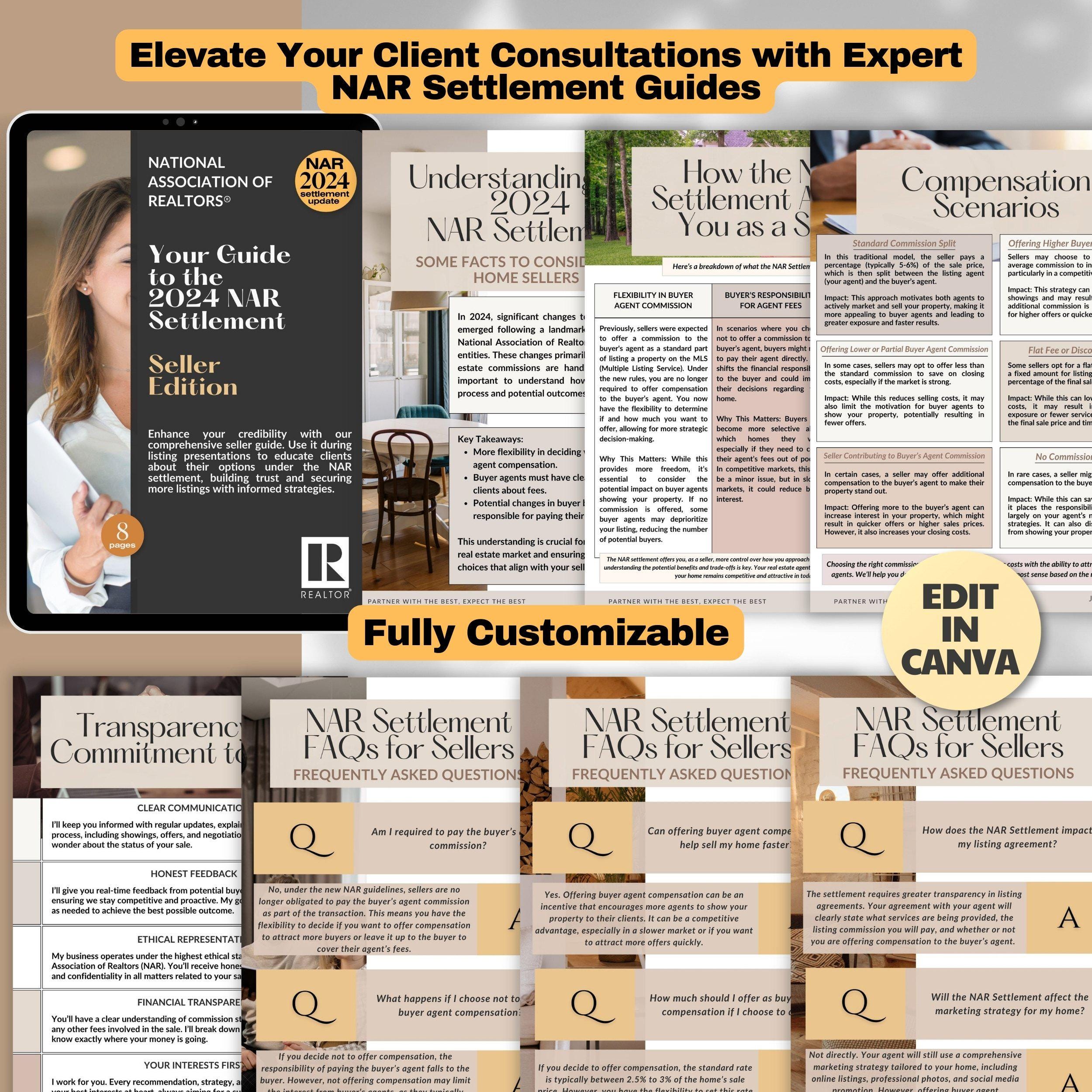 Real Estate NAR Lawsuit Buyer Guide Seller Guide Realtor Commission ...