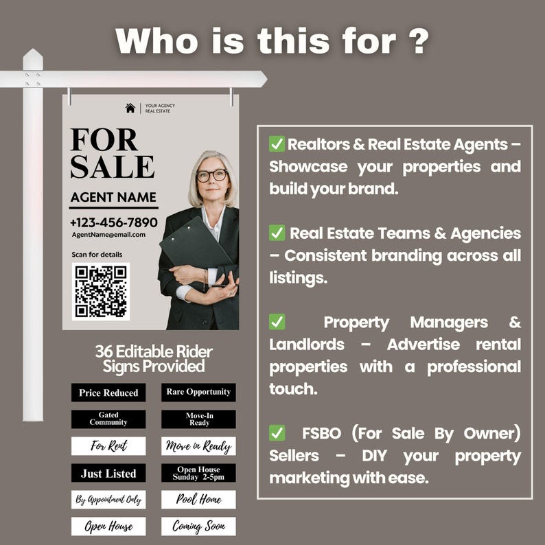 Real Estate Yard Sign Template 18x24 Realtor Yard Sign 24x30 House for ...