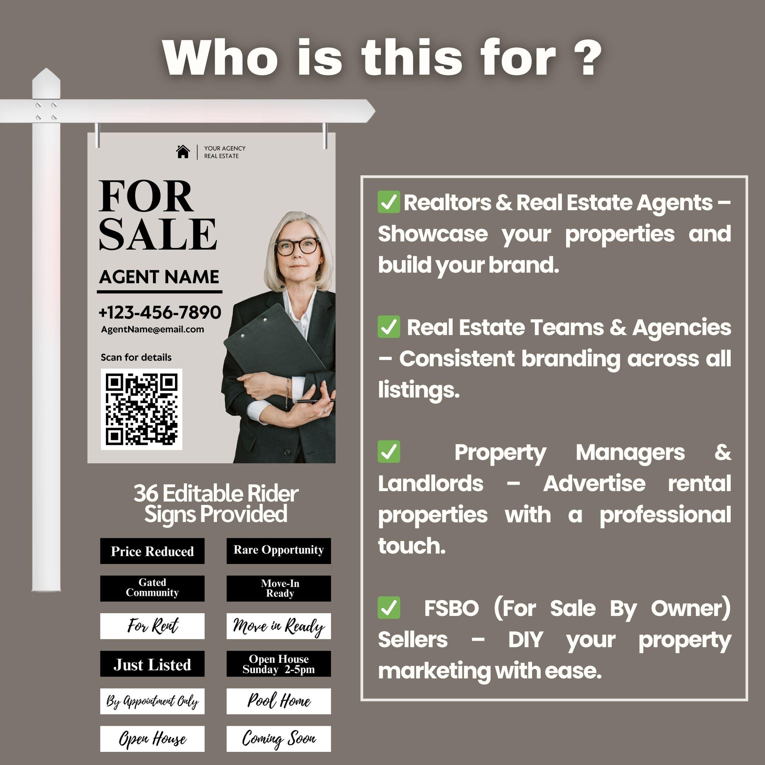 Real Estate Yard Sign Template 18x24 Realtor Yard Sign 24x30 House for ...
