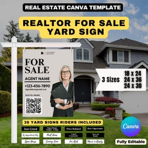 Real Estate Yard Sign Template 18x24 Realtor Yard Sign 24x30 House for ...