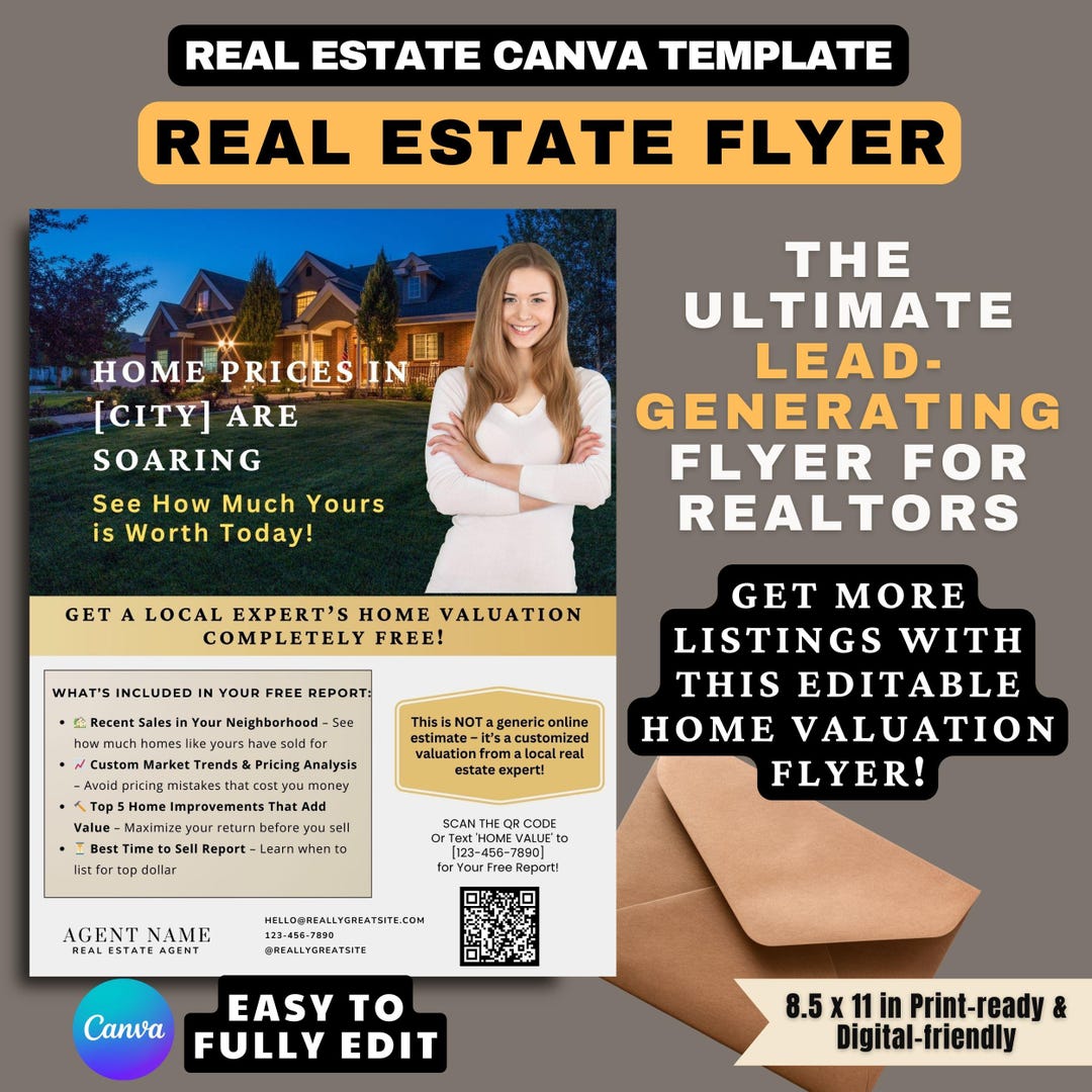 Realtor Flyer Template Real Estate Farming Postcard Real Estate Agent ...