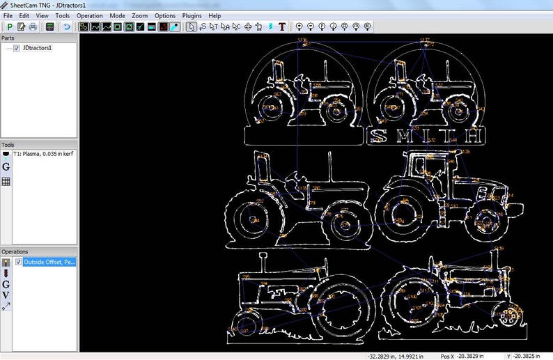 5 Tractor Files Dxf Svg Files Plasma Cutting CNC Laser Metal Art Water ...