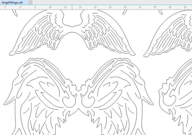 Angel Wings Dxf Svg Files Plasma Cutting CNC Laser Metal Art Water Jet ...