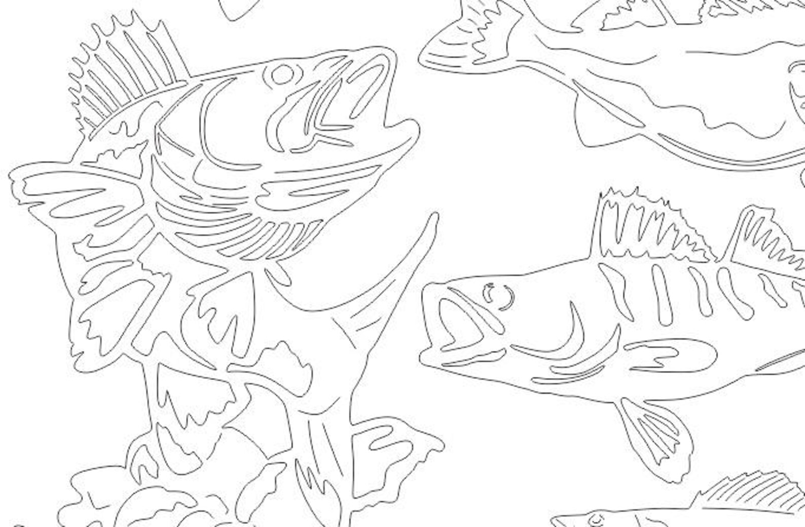 Walleye Fish Dxf Svg Files Plasma Cutting CNC Laser Metal Art | Etsy