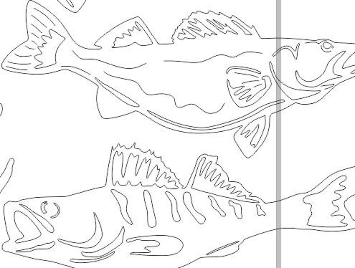 Walleye Fish Dxf Svg Files Plasma Cutting CNC Laser Metal Art - Etsy