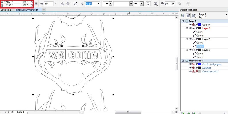 Mule Deer Antlers Monogram Dxf Svg Files CNC Plasma Cutting - Etsy Canada