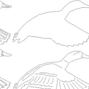 Mallard Ducks Dxf Svg Files ~ CNC Plasma Cutting, Laser Metal Art Water ...