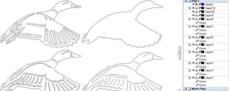 Mallard Ducks Dxf Svg Files ~ CNC Plasma Cutting, Laser Metal Art Water ...