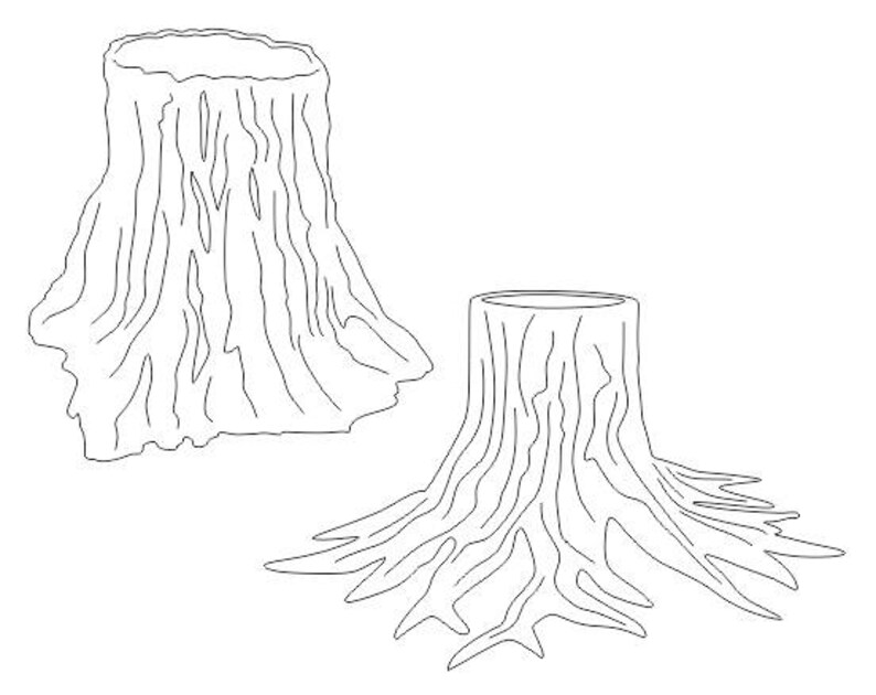 Tree Stumps Dxf Svg Files Plasma Cutting CNC Laser Metal Art Water Jet ...