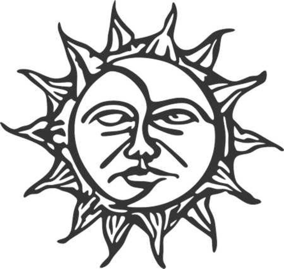 Sun and Moon DXF and SVG File for CNC Plasma ~ Metal Art Water Jet ...