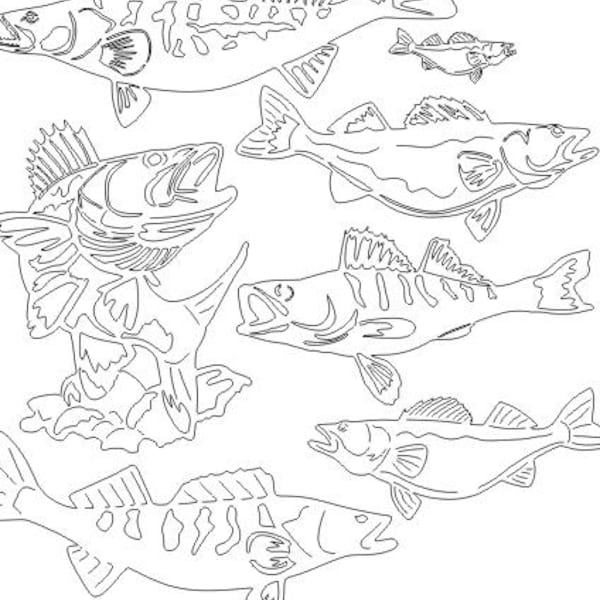 Walleye Dxf - Etsy Canada