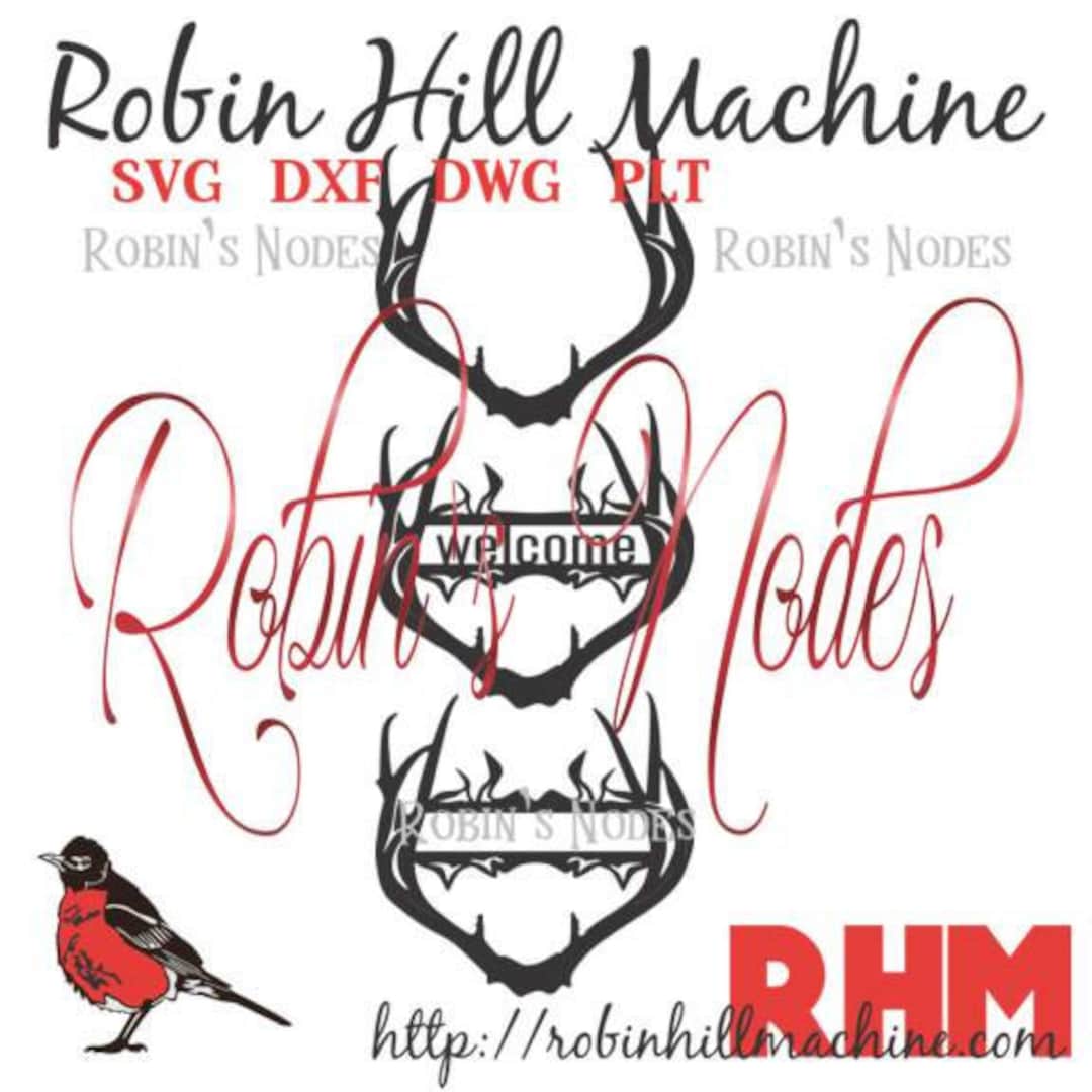 Mule Deer Antlers Monogram Dxf Svg Files ~ CNC Plasma Cutting, Laser ...
