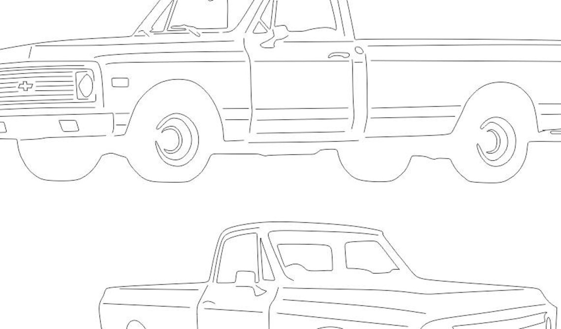 1970 Chevy Truck Dxf Svg Files Plasma Cutting CNC Laser Metal - Etsy