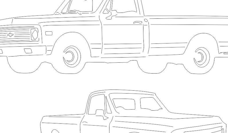 1970 Chevy Truck Dxf Svg Files Plasma Cutting CNC Laser Metal - Etsy