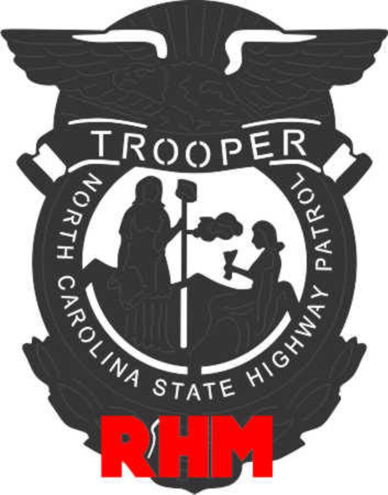 North Carolina Highway Patrol Badge Dxf Svg Files Plasma Etsy