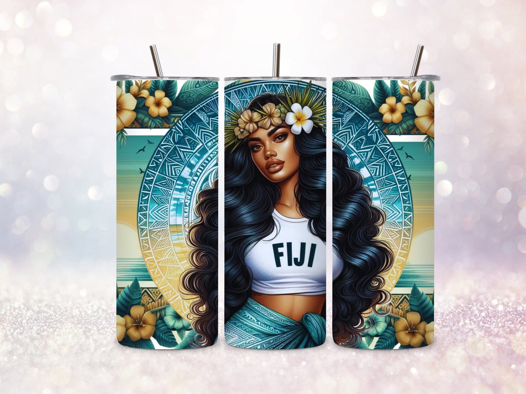 20oz Tumbler Wrap, Sublimation, Png, Tattoo Girl, Floral, Palm Trees ...