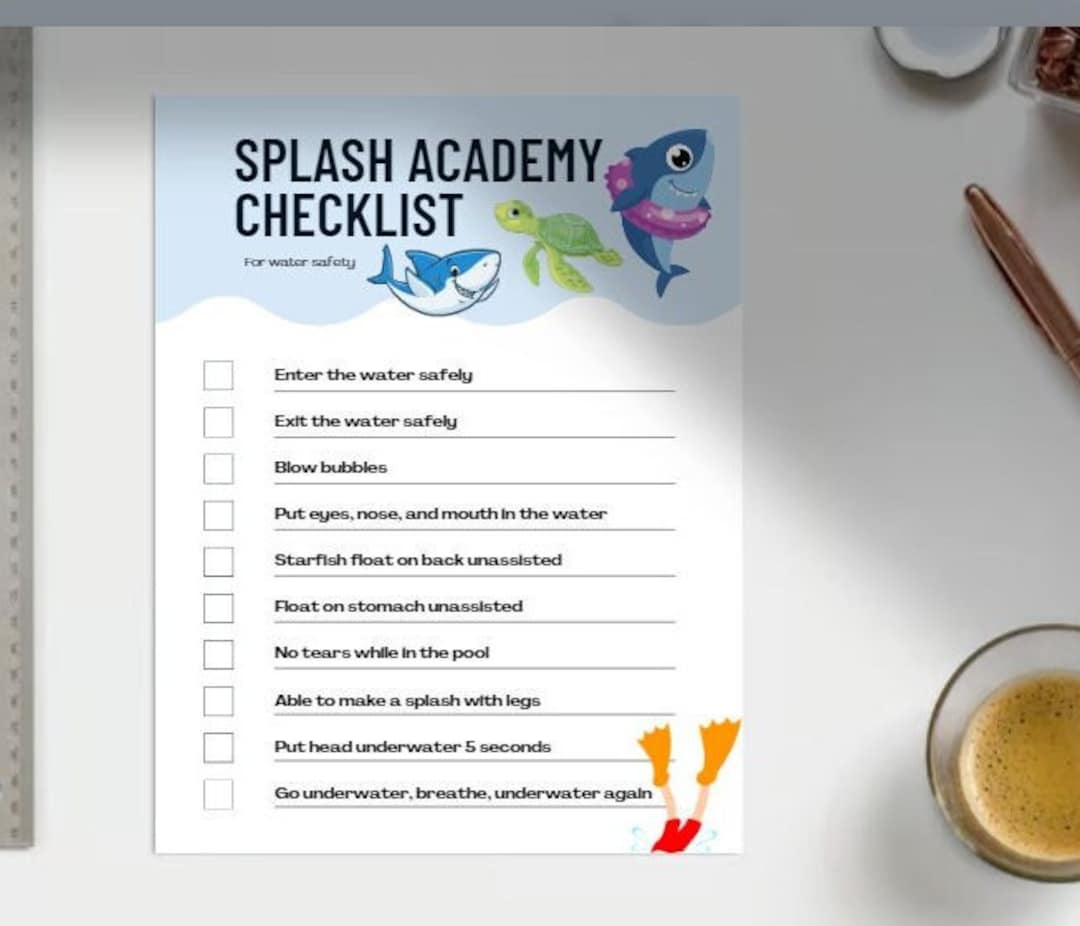 Water Safety Checklist for Kids - Etsy