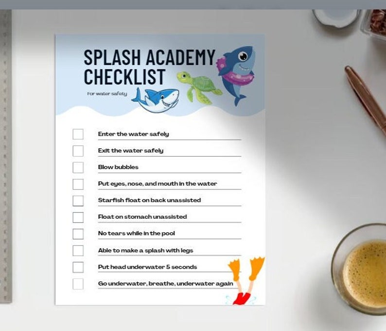 Water Safety Checklist for Kids - Etsy