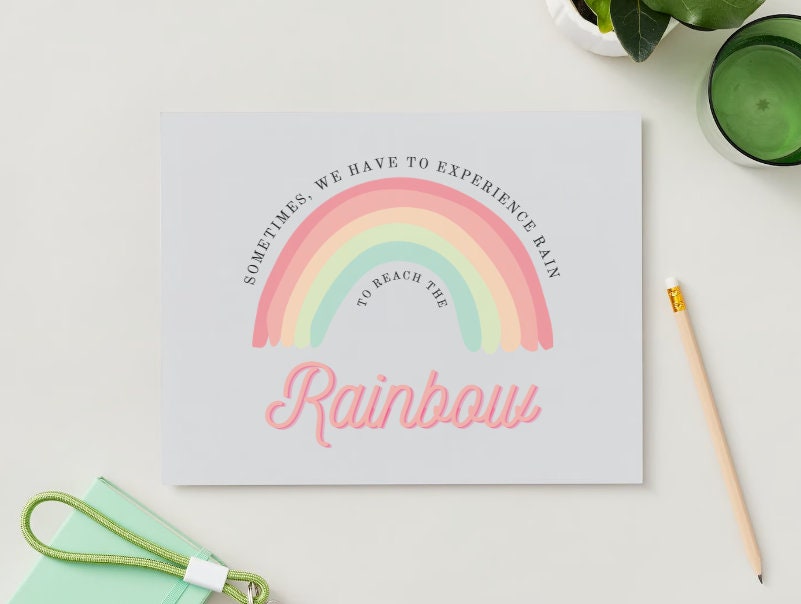 Rainbow Printable - You Can't Have A Rainbow Without Rain - Etsy
