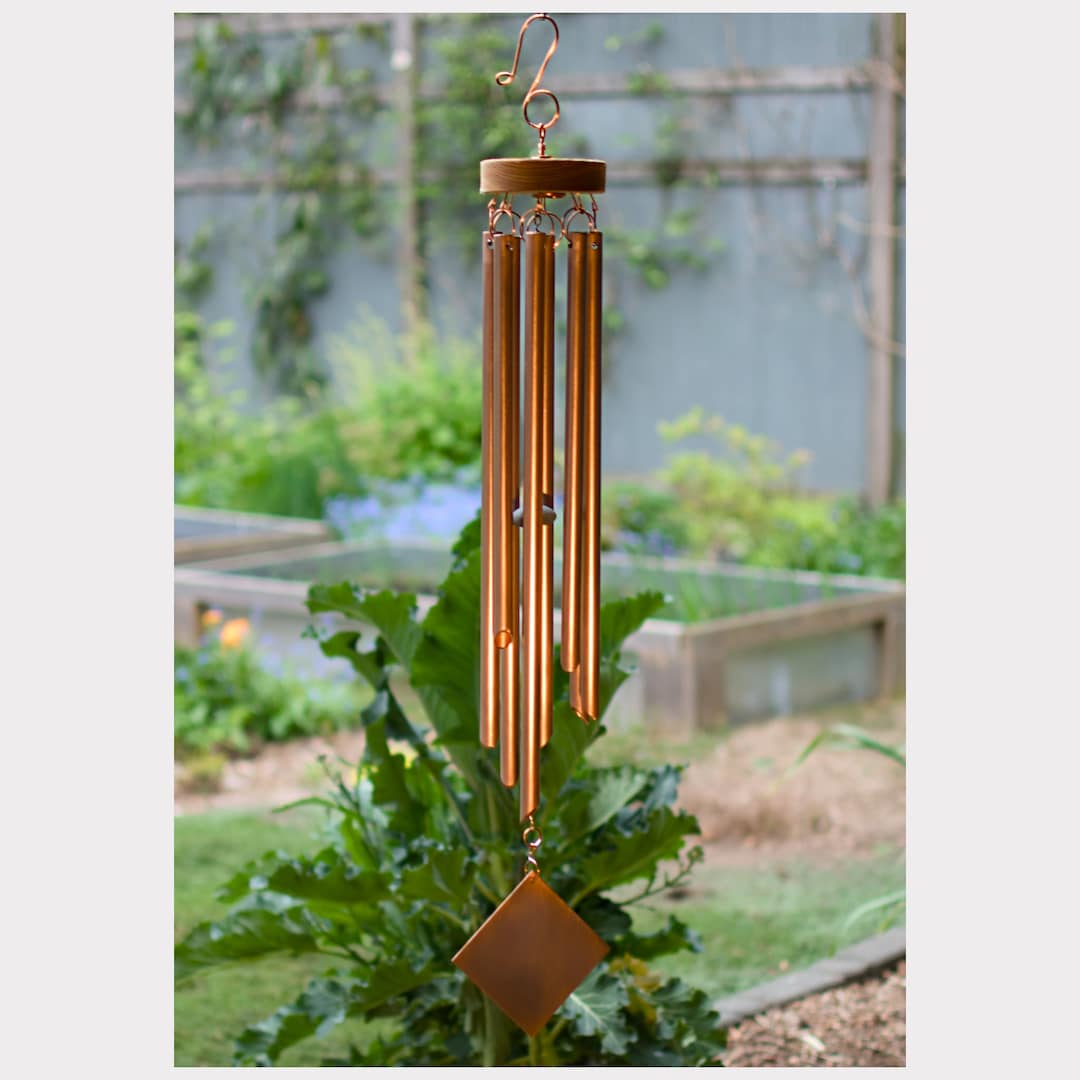 Handcrafted Copper Wind Chime - 8 Chimes Relaxing Sound - All Season ...