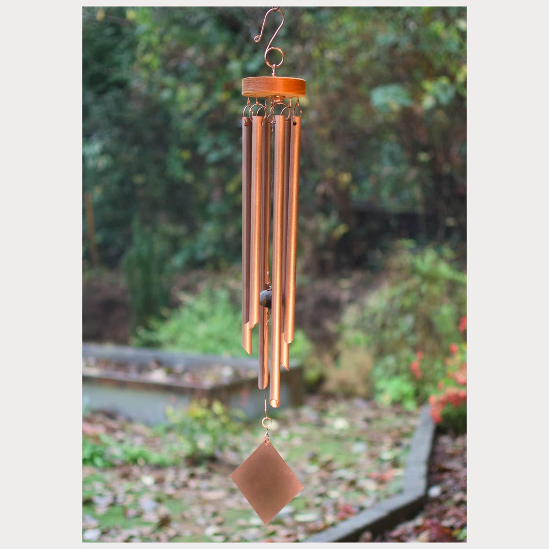 Handcrafted Copper Wind Chime - Large - Soothing Sound, Free Engraving ...