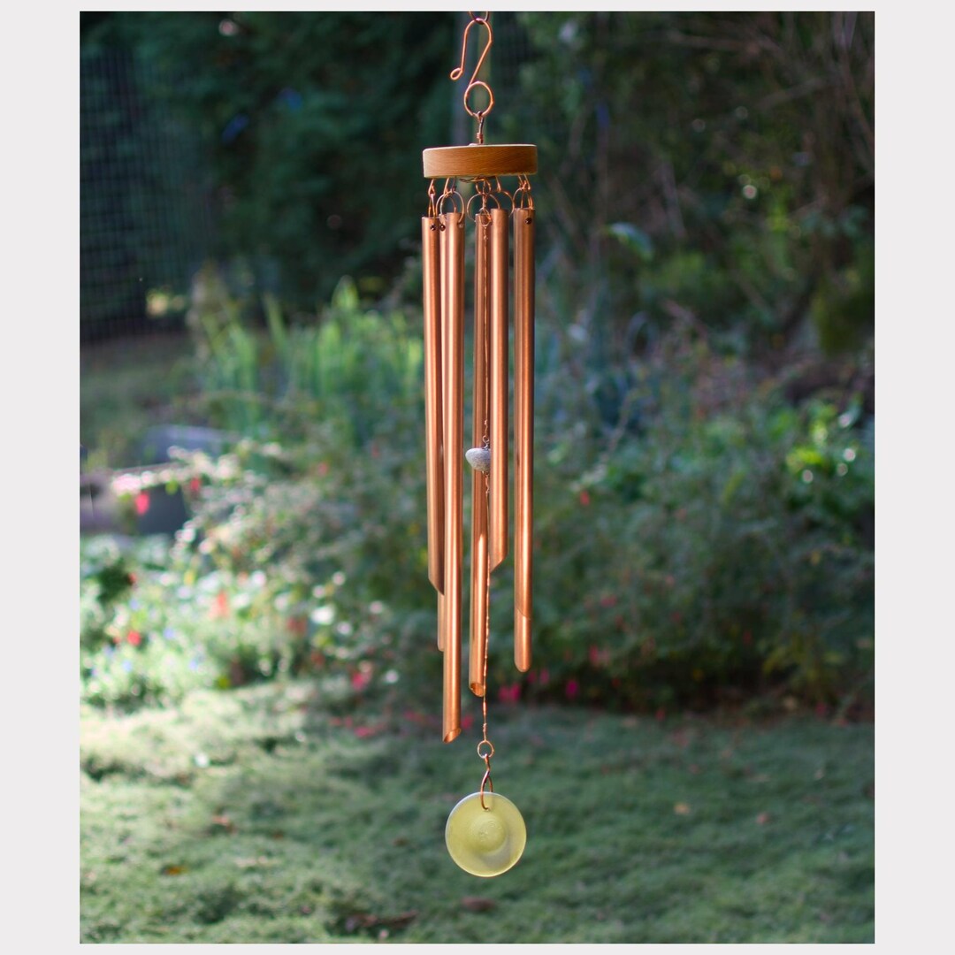 Large Copper Wind Chime - Custom Engraving - Outdoor Memorial or ...