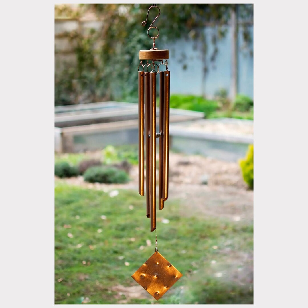 Large Copper Wind Chime With Custom Engraving - Outdoor Soothing Chimes ...