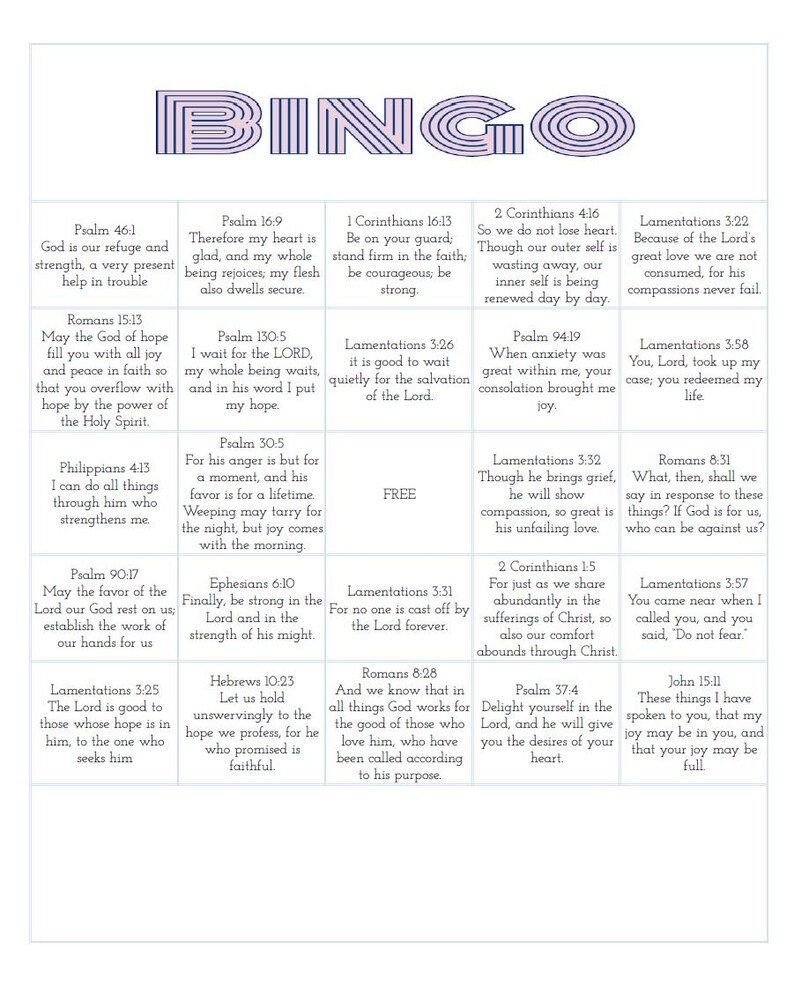 Christian Bingo Board Game and Affirmation Deck - Etsy