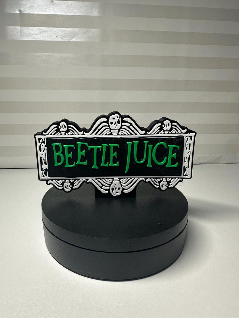 Beetlejuice 3D Printed Desk/shelf Sign - Quirky Decor for Fans - Etsy