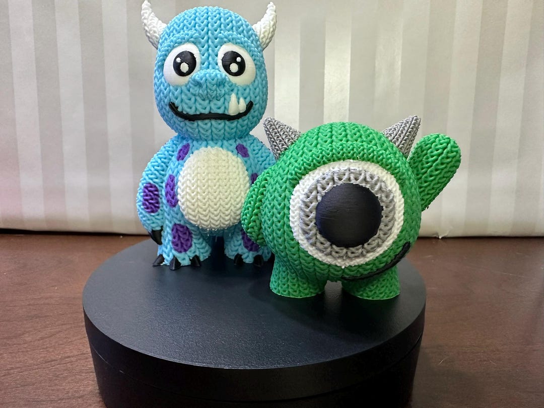 3D Printed Knit Mike & Sulley From Monsters, Inc. Mischief in Stitches ...