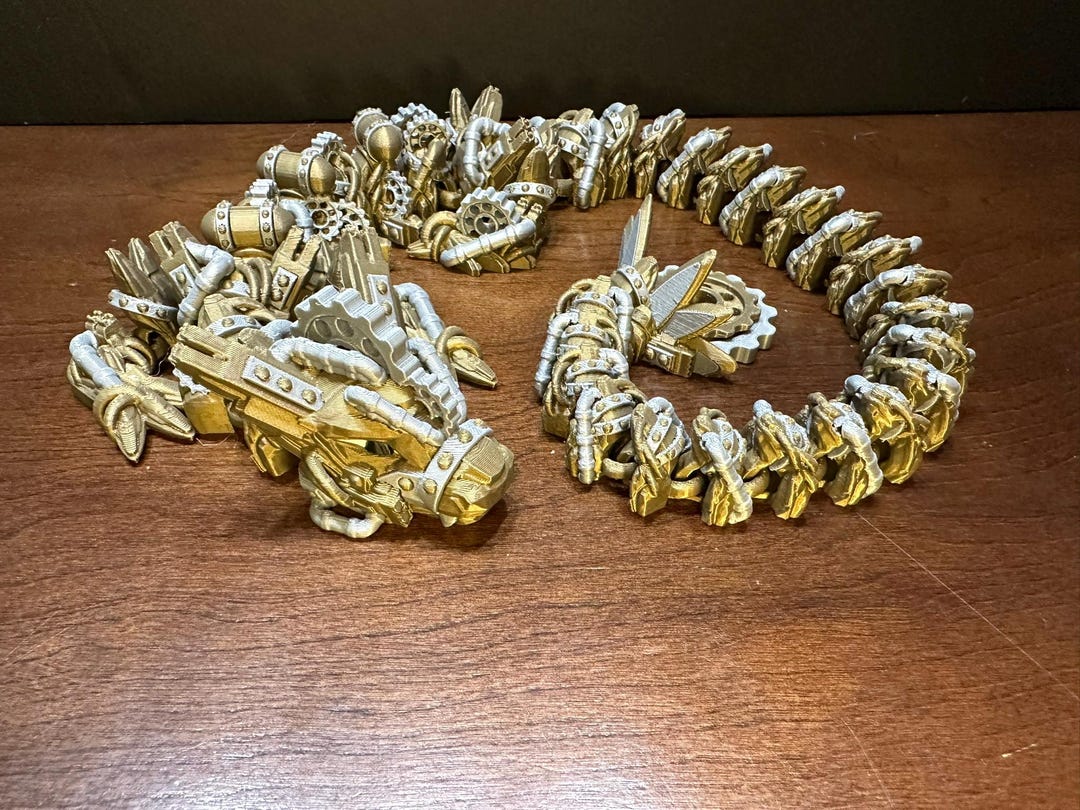 3D Printed Steampunk Dragon – Unique Fantasy Decor, Intricate ...