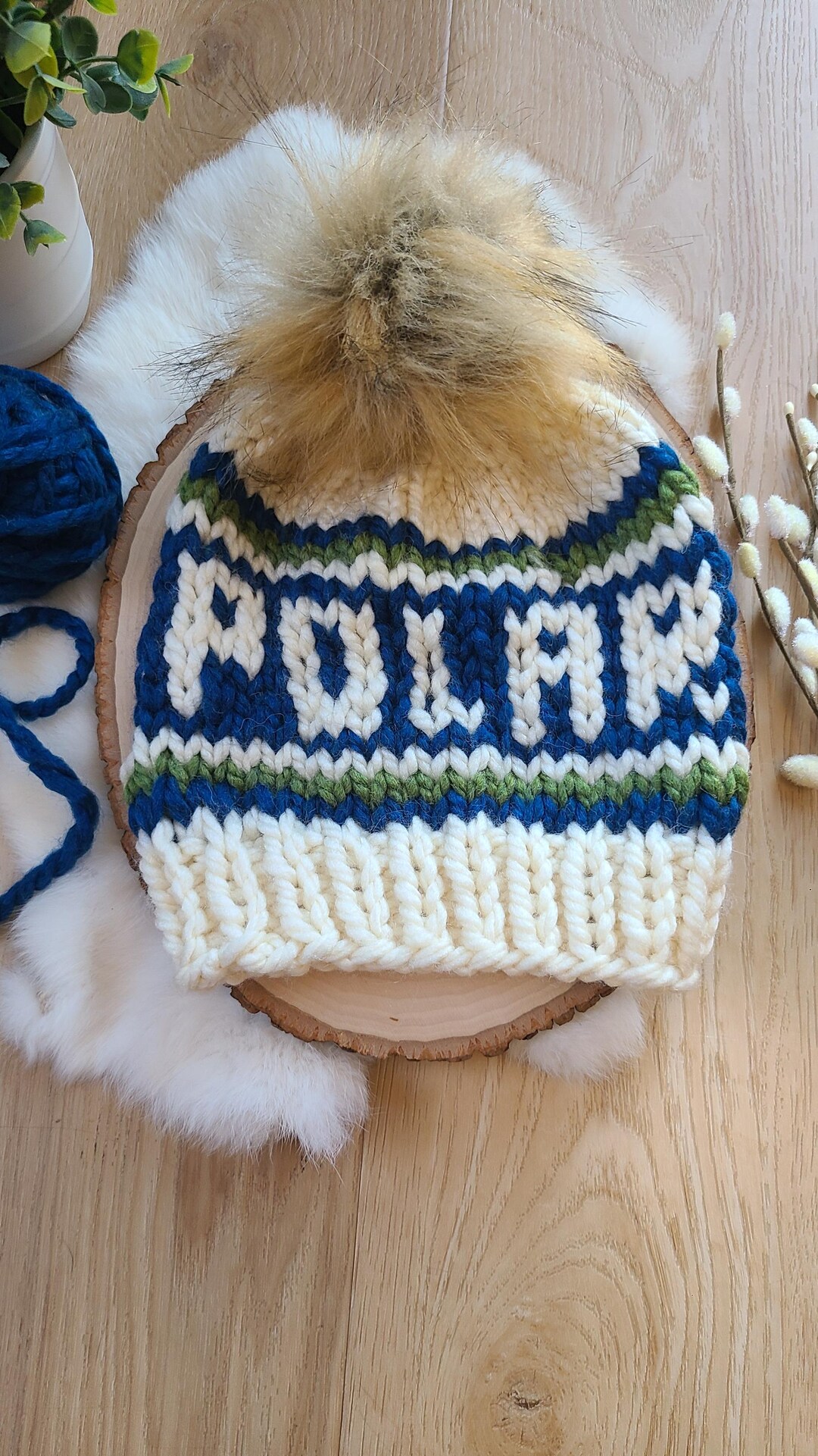 Polar Caps Knit Hat Wool Beanie, Polar Caps Hockey Wool Hat, Custom ...