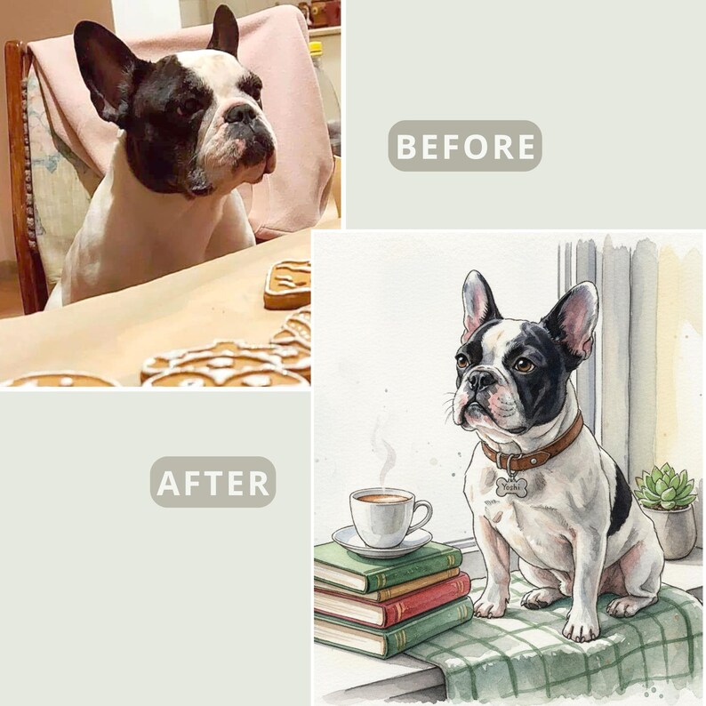 Cozy Window Watercolor Pet Portrait Print – Custom Dog & Animal Wall ...