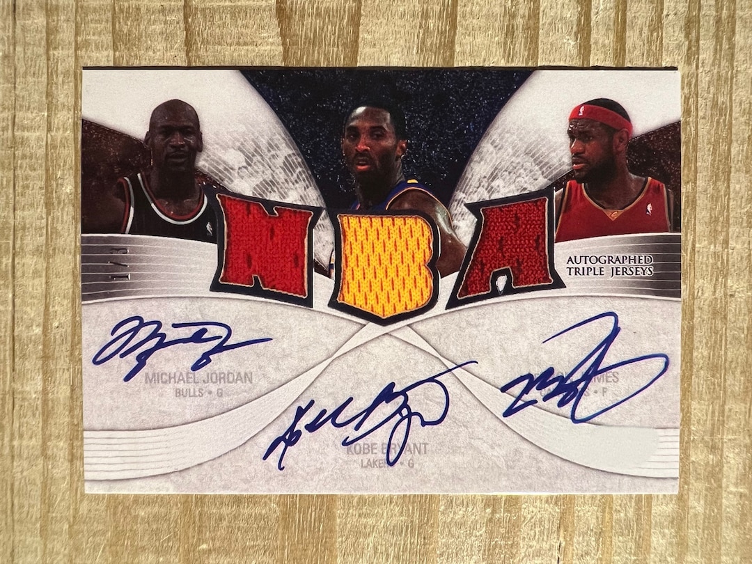 Jordan, Lebron, Kobe RP Autograph Facsimile Triple Printed Patch NBA ...