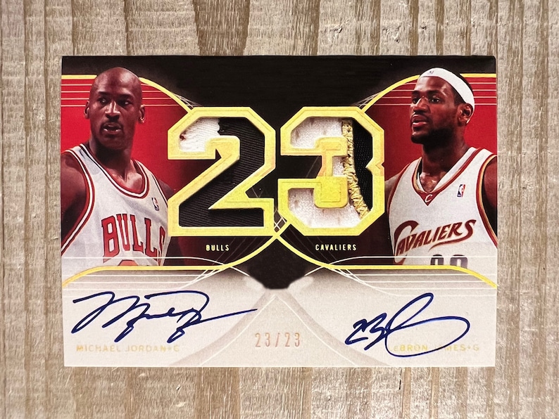 Michael Jordan & Lebron James Dual Signature RP Autograph Facsimile ...